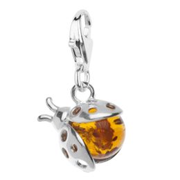 OSTSEE-SCHMUCK Damen Kettenanh&auml;nger "OSTSEE-SCHMUCK Charm-Einh&auml;nger Marienk&auml;fer", 20 x 7mm, Silber 925 (Sterlingsilber), 0,8 g, wei&szlig;, Silber 925