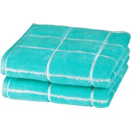 Handt&uuml;cher Ross, B:50cm L:100cm, blau, Frottier, Baumwolle, Handt&uuml;cher, "Cashmere &Uuml;berkaro", 100% Baumwolle, kariert, in modischen Karo Farben