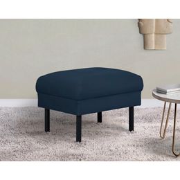 Hocker Home Affaire, B:64cm H:48cm T:50cm, blau, 100% Polyester, Wohnzimmer, Hocker, "Lillibeth Polsterhocker, Sitzhocker, Maße B/T/H: 64/50/48 cm",
