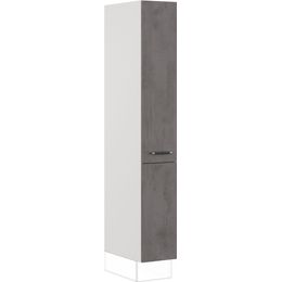 Apothekerschrank IMPULS K&Uuml;CHEN, B:30cm H:190,7cm T:57,6cm, grau, Dekorfolie, Holzwerkstoff, K&uuml;che, Schr&auml;nke, ""Prag", Breite/H&ouml;he: 30/190,7 cm, mit