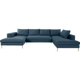 Wohnlandschaft OTTO products, B:351cm H:83cm T:210cm, blau, Luxus-Microfaser: aus recycleten Textilien (100% PES), Sofas, "Finnja, viel Platz,