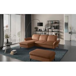 Sit & More Ecksofa SIT & MORE, B:267cm H:88cm T:200cm, braun, 100% Polyester, Wohnzimmer, Sofas, "Leandro L-Form", Wahlweise mit Bett-, Kopfteil - und