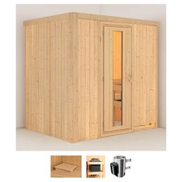 Karibu Sauna "Finja", Saunaofen, integrierte Steuerung, 3,6 kW, beige, Saunen, Ofen 3,6 kW intgr. Strg