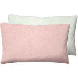 Kissenbezug Biberna, B:40cm L:60cm, rosa, Flanell, Obermaterial: 100% Baumwolle, Outdoor, Kissenbez&uuml;ge, "Hermal Flanell mit Rei&szlig;verschluss,