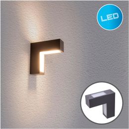 Näve LED Außen-Wandleuchte NÄVE, B:5cm H:15cm L:15cm, grau, Leuchten, "Angus", anthrazit/opal Up/Downlight incl. LED IP 54 neutralweißes Licht