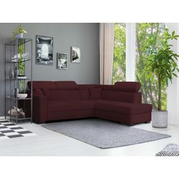 Ecksofa Home Affaire, B:267cm H:95cm T:198cm, rot, Struktur fein (100% Polyester);Struktur (100% Polyester);Samtstruktur (100% Polyester),