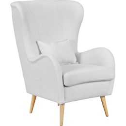 Sessel Home Affaire, H:118cm T:94cm, grau, Samtcord (92% Polyester 8% Polyamid);Struktur (100% Polyester);Struktur Hahnentritt (100%