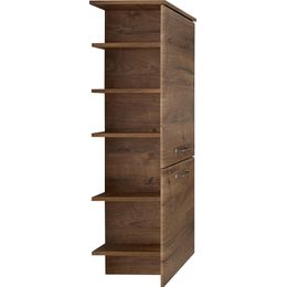 Midischrank SAPHIR, B:50cm H:123cm T:33cm, braun, Spanplatte, Badezimmer, Schr&auml;nke, "Quickset Badschrank 50 cm breit, 2 T&uuml;ren, seitliche Ablagen",