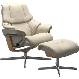 stressless "Reno" Set, Relaxsessel mit Hocker, mit Hocker, mit Cross Base, Gr&ouml;&szlig;e S, M & L, Holzakzent Eiche