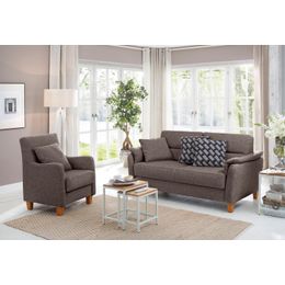 Sessel Home Affaire, B:70cm H:93cm T:75cm, braun, 100% Polyester;Struktur (100% Polyester);Luxus-Microfaser in Lederoptik (100% Polyester),