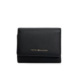 Tommy Hilfiger Damen Geldbörse "TH FLAG TRIFOLD", schwarz, Lederimitat, Kleinlederwaren, Geldbeutel, Herrenbörse, Portemonnaie