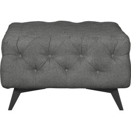 Polsterhocker Home Affaire, B:80cm H:45cm T:80cm, grau, Struktur (100% Polyester);Samtoptik (100% Polyester), Hocker, "Amaury", Chesterfield-Optik,