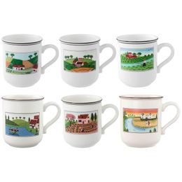 Villeroy & Boch VILLEROY & BOCH Becher "Kaffeebecher Kollektion Design Naif 300 ml 6er Set bunt", bunt, Trinkgefäße