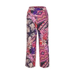 GOLDNER Damen 2-in-1-Hose "Stretchbequeme Druck-Culotte LOUISA", rosa, Gr. 42, Obermaterial: 88% Polyester PES. 12% Elasthan EL., Hosen