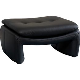 Hocker Places of Style, B:80cm H:44cm T:65cm, schwarz, NaturLEDER (echtes Rindsleder), Wohnzimmer, Hocker, "Luna"