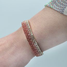 Steuer Damen Armband "Strass-Armspange pink/rosa", 18cm, Metall, gelb, Metall, Armb&auml;nder