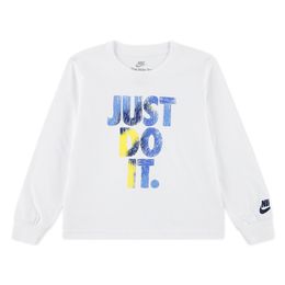 Nike Sportswear Jungen Langarmshirt "NKB CLUB REVEALED LS TEE", weiß, Gr. 104, Obermaterial: 60% Baumwolle, 40% Polyester, Shirts, für Kinder