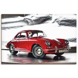 Wandbild Artland, B:120cm H:80cm, rot, Wohnzimmer, Bilder, "Klassiker - Der Porsche 356", als Alubild, Outdoorbild, Leinwandbild, Poster,
