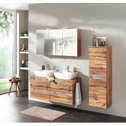 Midischrank Welltime, B:40cm H:130cm T:35cm, braun, Holzwerkstoff, MDF, Badezimmer, Schr&auml;nke, "Malibu", Breite 40 cm, mit viel Stauraum