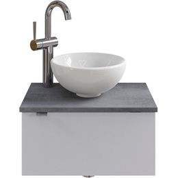 Waschtisch SAPHIR, B:51cm H:39,8cm T:35cm, weiß, Badezimmer, Waschtische, "Serie 6915 Waschschale mit Unterschrank für Gästebad, Gäste WC", 51 cm