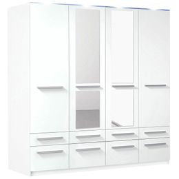 Kleiderschrank Priess, B:185cm H:193cm T:54cm, weiß, Holzwerkstoff, Schlafzimmer, Schränke, "Schrank Garderobe Wäscheschrank Barcelona in 5 Breiten",