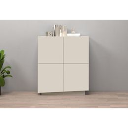 Highboard Inosign, B:100cm H:120cm T:35cm, transparent, Wohnzimmer, Sideboards, "VELA, Highboard, Höhe 120 cm,Design mit schrägen Türen", Made in