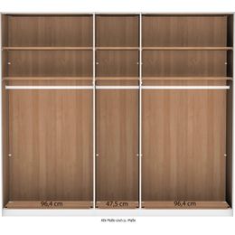 Dreht&uuml;renschrank Wiemann, B:246,3cm H:236cm T:58cm, braun, Floatglas, Hartfaserplatte, Holzwerkstoff, Massivholz, Schr&auml;nke, "Cardiff", inkl.