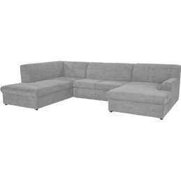 Wohnlandschaft DOMO collection, B:320cm H:78cm T:213cm, grau, Sofas, "Topper, elegant und zeitlos, komfortabel, U-Form", wahlweise mit Bettfunktion