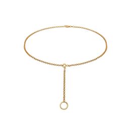 Elli Damen Collierkettchen "Choker Y-kette mit Kreis 925 Silber", 40, ohne Stein, Silber 925 (Sterlingsilber), L: 40gold, Silber 925