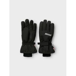 name it Kinder Skihandschuhe "NKNSNOW10 GLOVES 3FO NOOS", schwarz, Gr. 6, unifarben, Strick, Kunstfaser, Handschuhe
