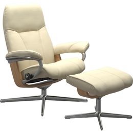 stressless "Consul" Set, Relaxsessel mit Hocker, mit Hocker, mit Cross Base, Gr&ouml;&szlig;e S, M & L, Holzakzent Eiche