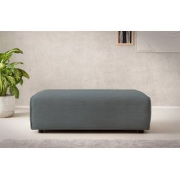 Hocker, B:130cm H:44cm T:62cm, grau, LeGer Home by Lena Gercke, 100% Polyester, Wohnzimmer, Hocker, "PIARA, Polsterhocker mit Kedernaht, Cord,