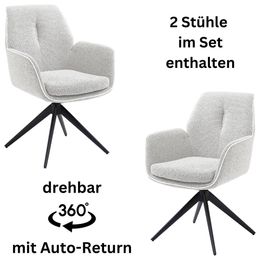 Armlehnstuhl Stolkom, B:64cm H:92cm T:65cm, schwarz, Polyester, Esszimmer, Stühle, "Enja", 360 grad drehbar mit Auto-Return