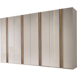 Drehtürenschrank Wiemann, B:393,1cm H:236cm T:58cm, beige, Floatglas, Holzwerkstoff, Schränke, "Lagos", inkl. Türendämpfung