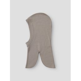 name it Jungen Schlupfmütze "NMNWILLIT WOOL BALACLAVA NOOS", grau, Gr. 48, unifarben, Strick, Wolle, Mützen, aus reiner Merinowolle