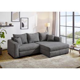 Jockenhöfer Ecksofa, B:261cm T:90cm, grau, JOCKENHÖFER GRUPPE, Korpus: 100% Polyester;Kissen: 100% Polyester, Wohnzimmer, Sofas, "Elmau XL L-Form, B: 261cm", mit
