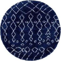 Hochflor-Teppich, B:152cm H:51mm L:152cm &Oslash;:152cm, blau, MyFlair M&Ouml;BEL & ACCESSOIRES, Polypropylen (PP), Teppiche, "Temara Shag, LAGERR&Auml;UMUNG",
