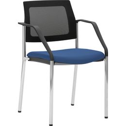 mayer Sitzmöbel Besucherstuhl MAYER SITZMÖBEL, B:59cm H:83cm T:56cm, blau, Polyester, Büro, Stühle, "2519", stapelbar bis 6 Stück