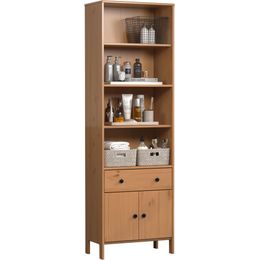 Hochschrank Welltime, B:60cm H:188cm T:33cm, gelb, Massivholz, Badezimmer, Schränke, "Kall", Badezimmerschrank aus Kiefer-Massivholz - Maße (B/T/H)