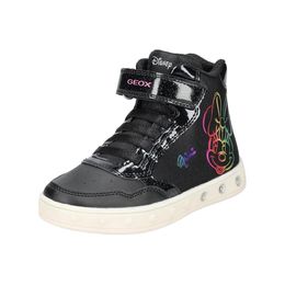 Geox Mädchen Sneaker "Geox Sneaker Lederimitat/Textil", Gr. 35, schwarz, Lederimitat, Textil, Schuhe