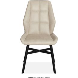 Esszimmerstuhl OMG DESIGN, B:51cm H:96cm T:63,5cmtoffee, schwarz, toffee, Polyester, St&uuml;hle, "Albany", Esszimmerstuhl, pflegeleichter Bezug