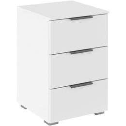 Nachtkommode Rauch, B:40cm H:61cm T:42cm, wei&szlig;, Holzwerkstoff, Sideboards, "Nachttisch Nachtkonsole AGORDO in Dekor- oder Hochglanzfront", mit 3