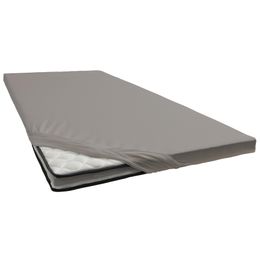 Spannbettlaken Janine, braun, Jersey-Elasthan, Obermaterial: 95% Baumwolle, 5% Elasthan, Bettlaken, "TOPPER 5001", mit Rundumgummizug