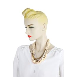 Damen Kette mit Anh&auml;nger "Nele", beige, Basic, Collezione Alessandro, Glas, Halsketten, aus vielen verschiedenen Perlen