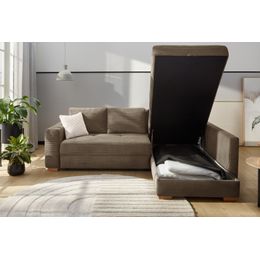 Jockenh&ouml;fer Ecksofa, B:257cm T:105cm, beige, JOCKENH&Ouml;FER GRUPPE, Korpus: 100% Polyester;Kissen: 100% Polyester, Wohnzimmer, Sofas, "Sunset, Dauerschlafsofa mit",
