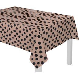 Tischdecke Adam, B:220cm L:145cm, lila, Bio-Baumwolle, Leinen, Tischdecken, "Dots", aus Leinen und Bio-Baumwolle