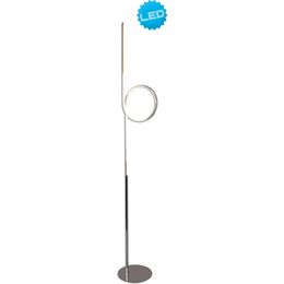 Näve NÄVE LED Stehlampe "Loop", 1, Ø 23cm H: 28cm, 1 Stk., grau, Wohnzimmer, Leuchten, LED Stehleuchte >>Loop Line<<,LED warmweiß,chrom