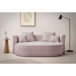 2,5-Sitzer, B:200cm H:98cm T:145cm, lila, LeGer Home by Lena Gercke, Sofas, "ISALIE, rundes Loungesofa, mit Kissen, perfekt gepolstert", moderne