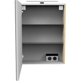 Spiegelschrank Fackelmann, B:50cm H:68cm T:15,3cm, beige, Glas, Badezimmer, Schr&auml;nke, "SBC", Aufsatzleuchte, Schalter und Steckdose, Breite 50cm,