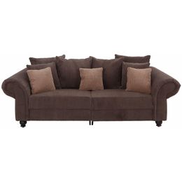 Big-Sofa Home Affaire, B:242cm H:90cm T:103cm, braun, Samtcord »Ribbon« (88% Polyester 12% Polyacryl);Luxus-Microfaser (100% Polyester), Sofas, "King